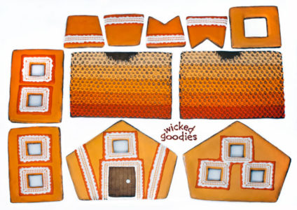 Orange and Chocolate Piped Gingerbread House